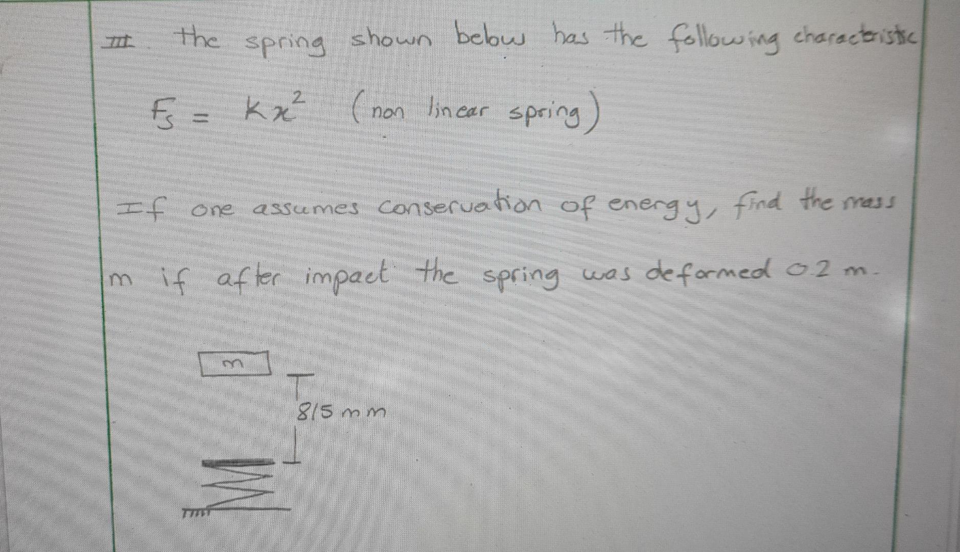Solved the spring shown below has the following | Chegg.com