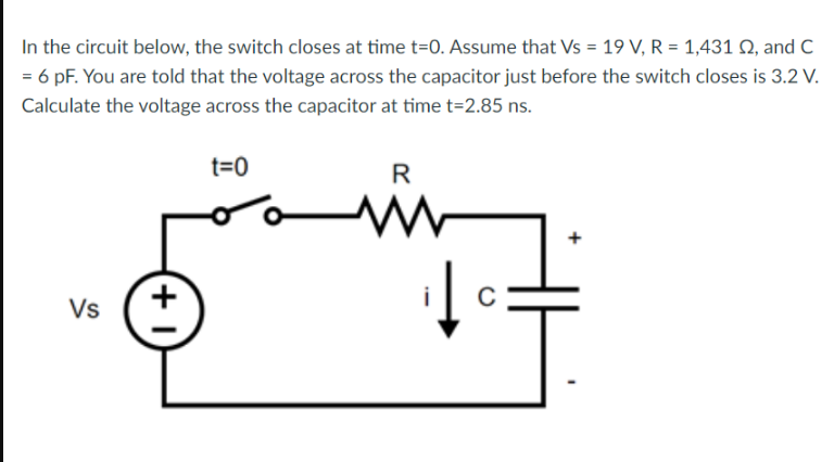 Solved In the circuit below, the switch closes at time t=0. | Chegg.com