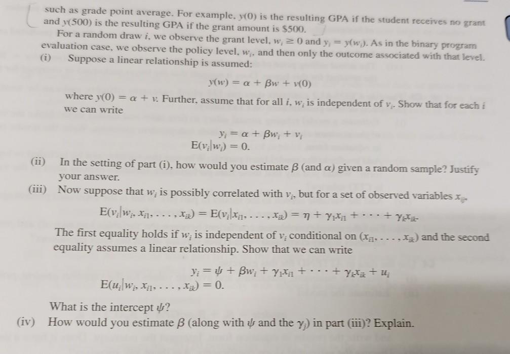 Solved 18 The potential outcomes framework in Section 3-7e | Chegg.com