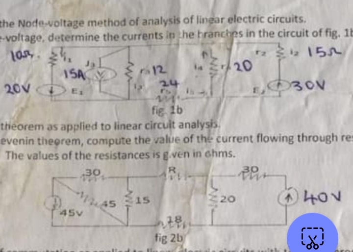 the Node-voltage method of analysis of linear | Chegg.com