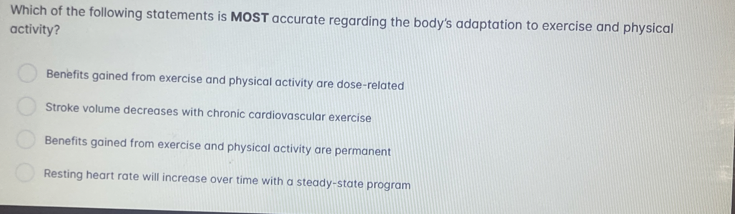 Solved Which of the following statements is MOST accurate | Chegg.com