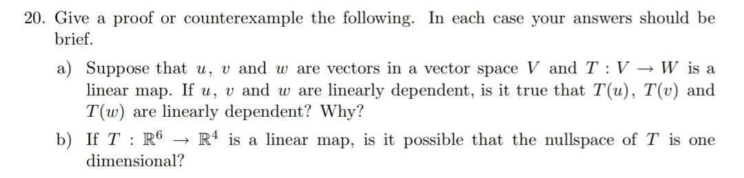 Solved 20. Give a proof or counterexample the following. In | Chegg.com