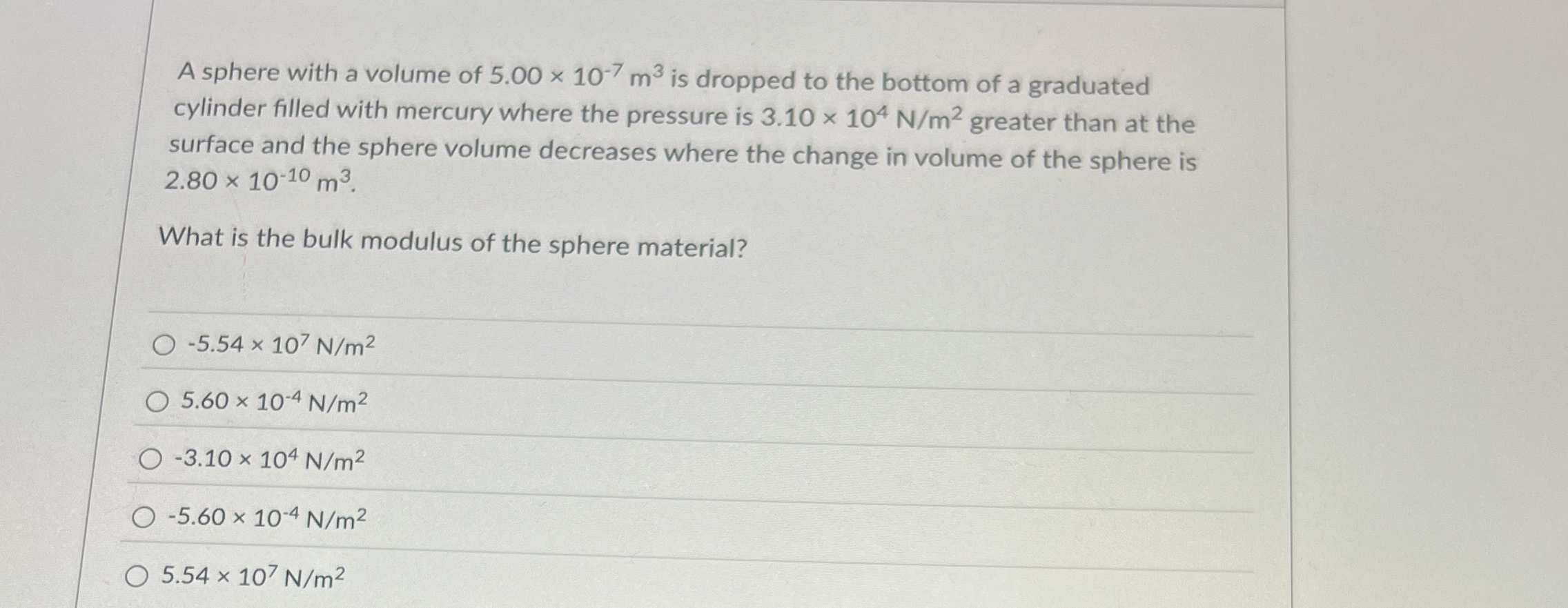 High Quality SOLUTION A sphere with a volume of 5.00×10-7m3 ﻿is dropped ...