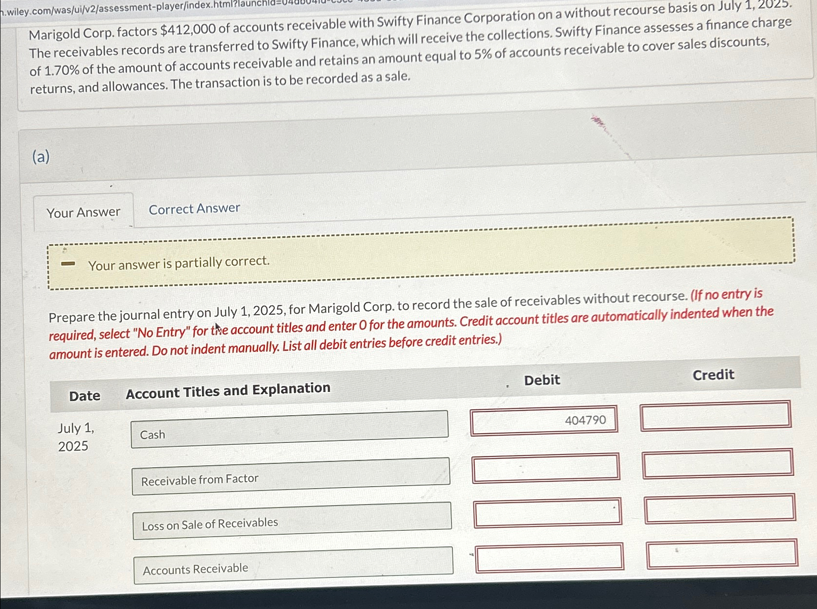 Solved Marigold Corp. factors $412,000 ﻿of accounts | Chegg.com