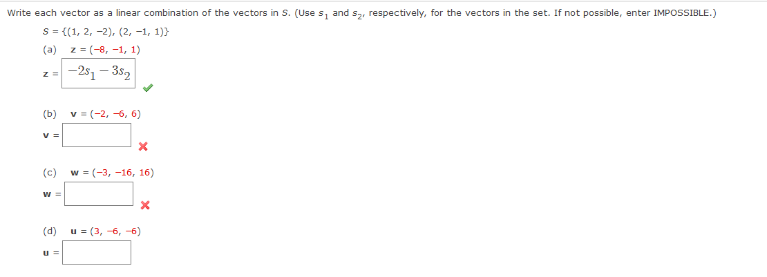 Solved Write each vector as a linear combination of the | Chegg.com