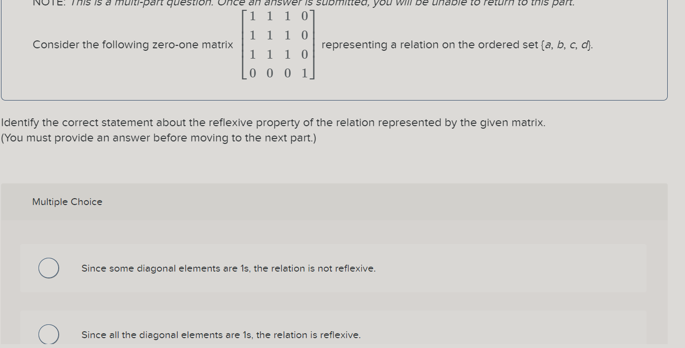 Solved Identify the correct statement about the reflexive | Chegg.com
