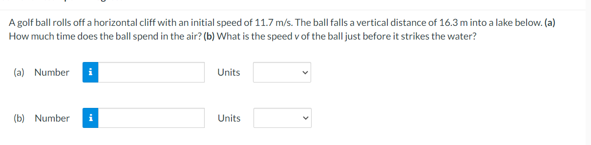 Solved A golf ball rolls off a horizontal cliff with an | Chegg.com Solved A golf ball rolls off a horizontal cliff with an | Chegg.com