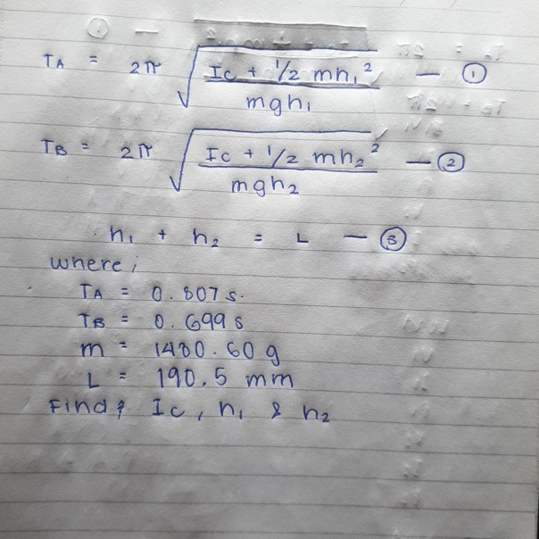 Solved TA 2T 1/2 mni 2 Ic + mghi TB = 2 IT IC + / mna mgha L | Chegg.com