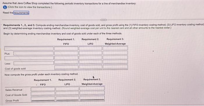 Solved 1. Compute ending merchandise inventory, cost of | Chegg.com