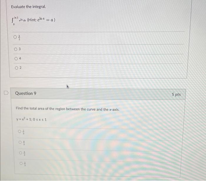 Solved Evaluate the integral. In 2 shed: (Hint: ela = a) 0 | Chegg.com