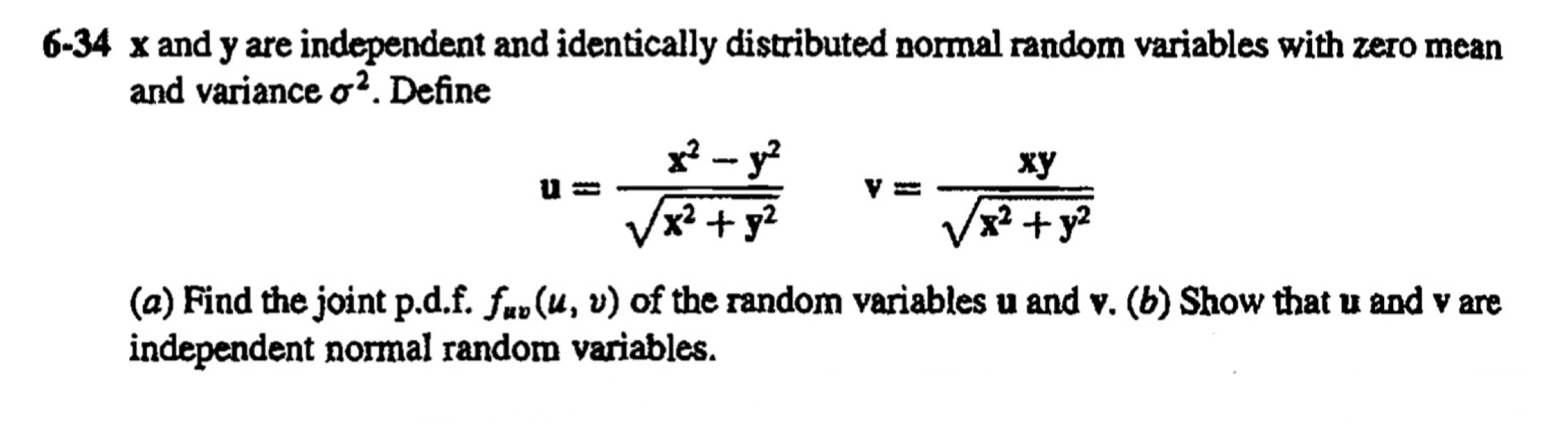 Solved 6-34 x ﻿and y ﻿are independent and identically | Chegg.com