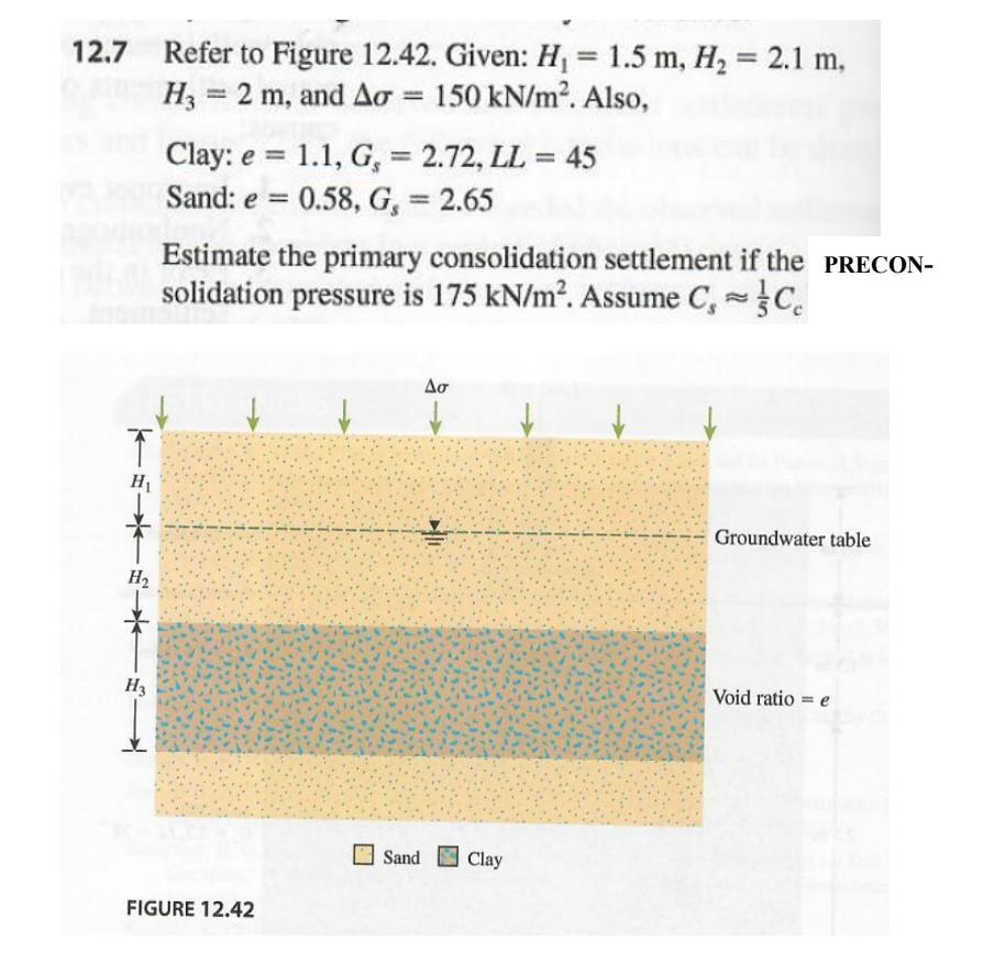 Solved 2.7 Refer to Figure 12.42. Given: H1=1.5 m,H2=2.1 m, | Chegg.com