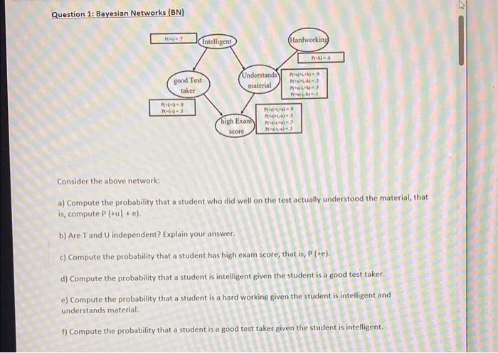 Solved Question 1: Bayesian Networks (BN) Consider the above | Chegg.com Solved Question 1: Bayesian Networks (BN) Consider the above | Chegg.com