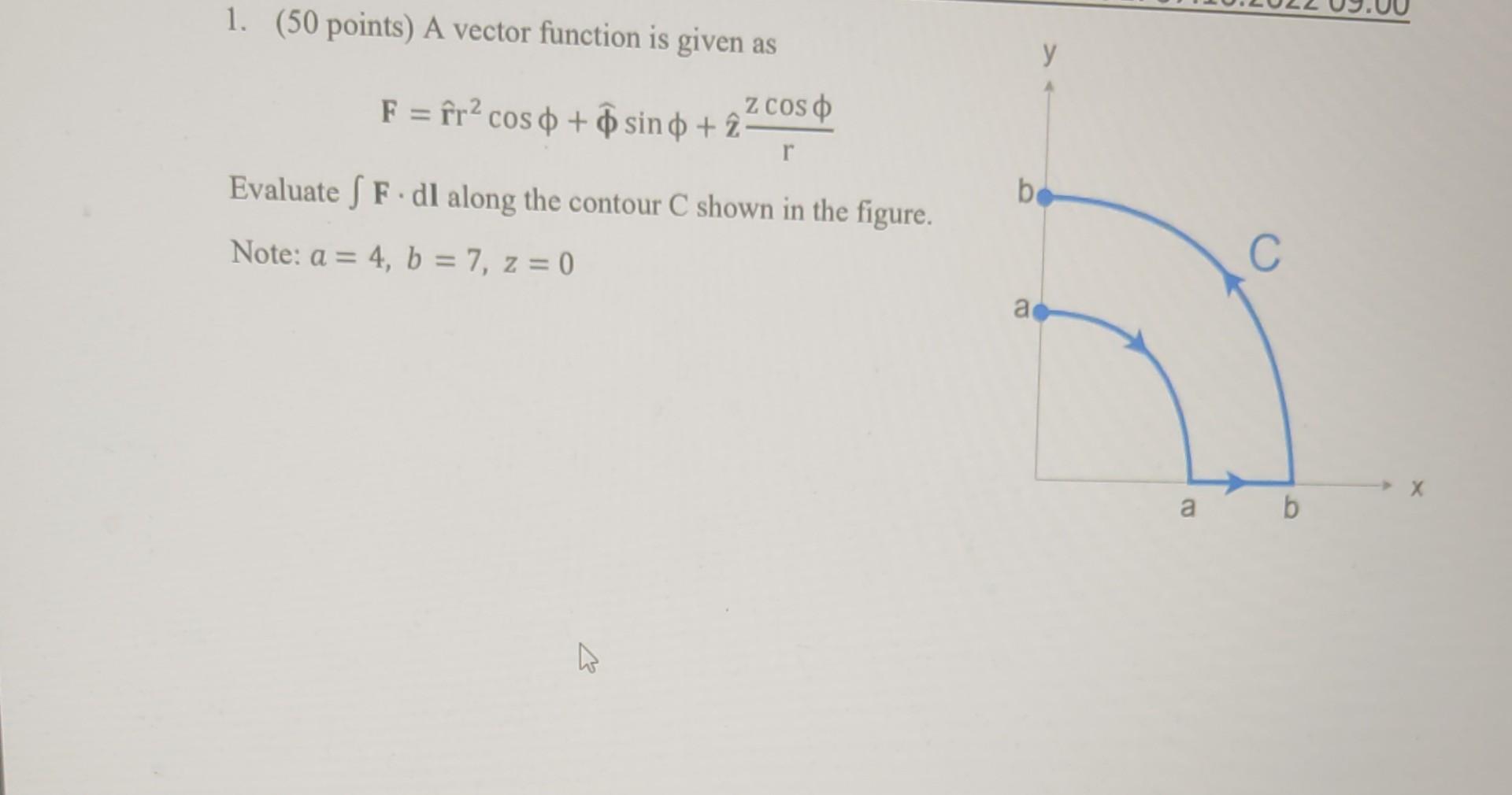 Solved 1. (50 points) A vector function is given as | Chegg.com
