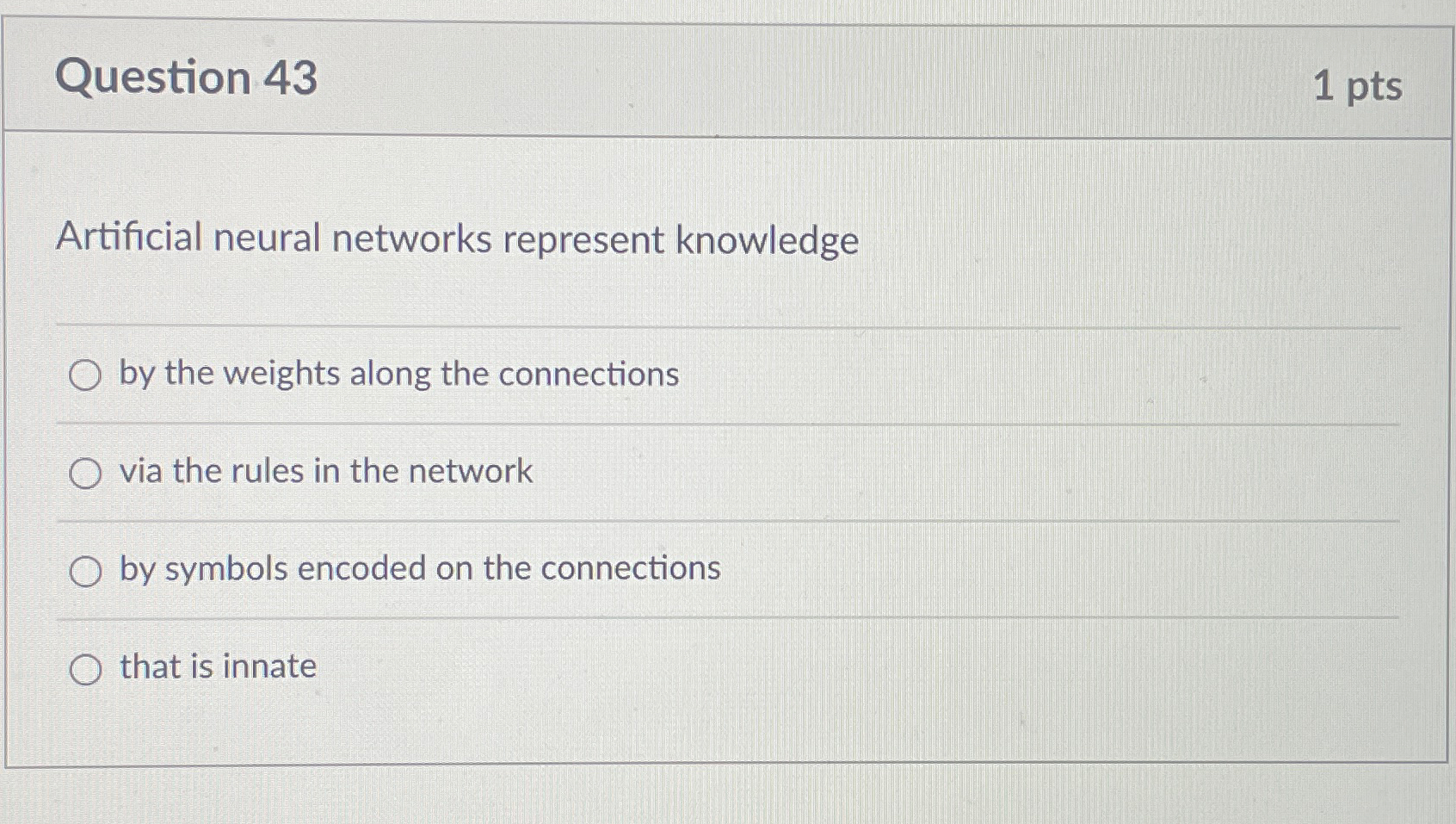 Solved Question 431ptsArtificial neural networks represent | Chegg.com