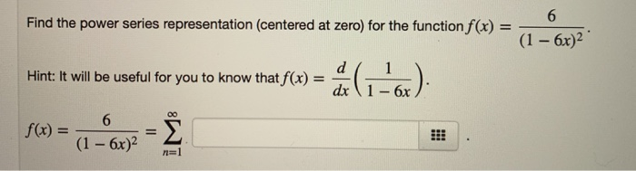 Solved Use a geometric power series expansion (Equation 2 in | Chegg.com