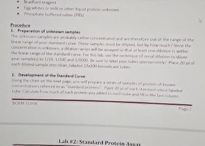 Solved Bradforr reagentEgs whites al inilk or othes liquid | Chegg.com