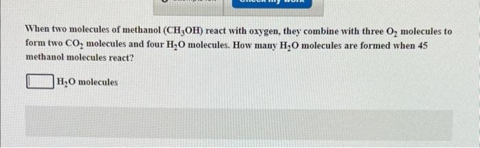 Solved When two molecules of methanol (CH3OH) react with | Chegg.com