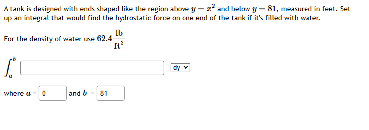 Solved A tank is designed with ends shaped like the region | Chegg.com