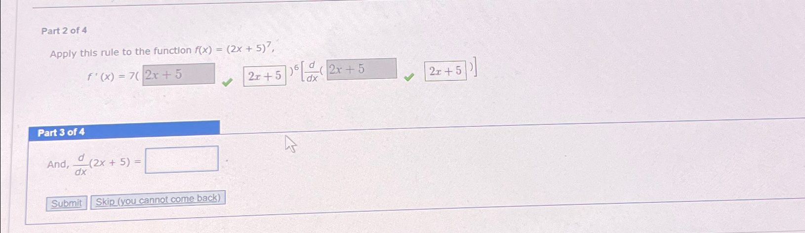 Solved Part 2 ﻿of 4Apply this rule to the function | Chegg.com
