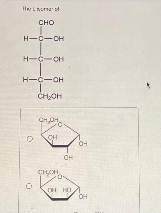 Solved The L isomer of | Chegg.com
