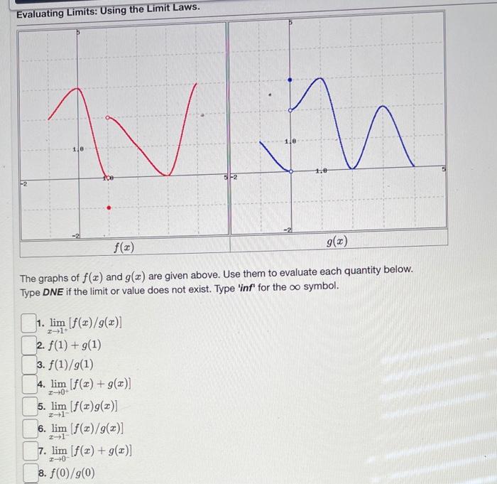 Solved Evaluating Limits: Using the Limit Laws. 1.8 10 1.0 | Chegg.com