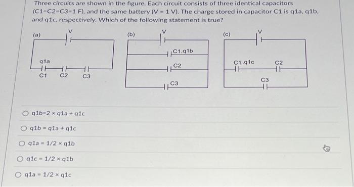 Solved Three circuits are shown in the figure. Each circuit | Chegg.com