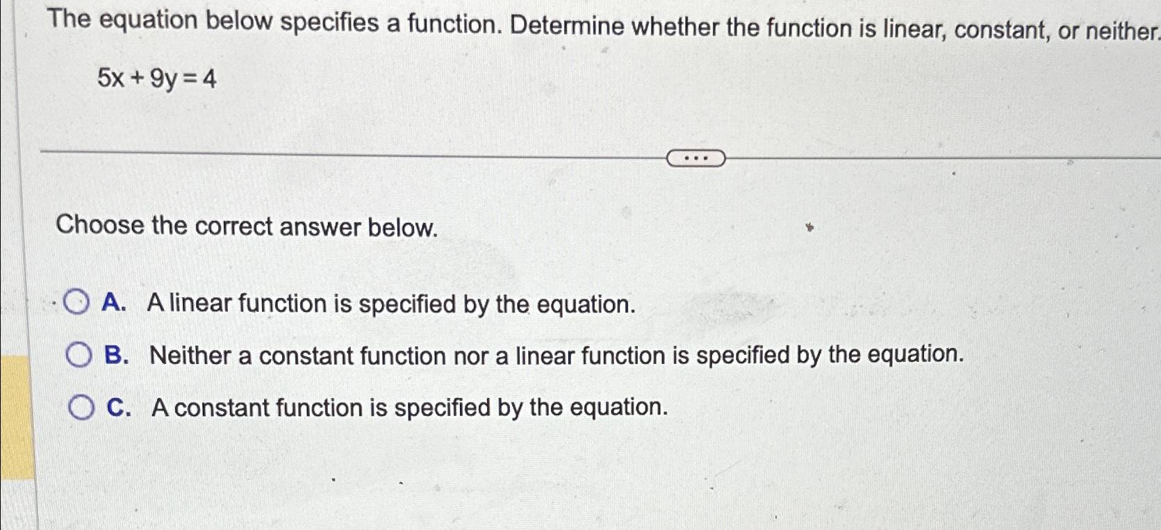 Solved The equation below specifies a function. Determine | Chegg.com