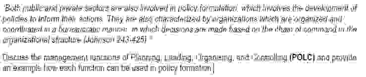 Solved Discuss the management functions of polc and provide | Chegg.com