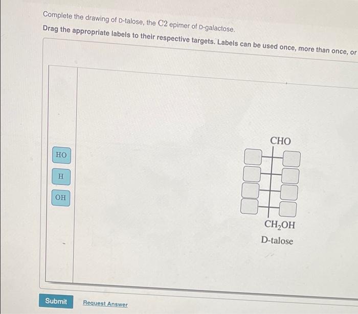 Solved Part A Complete the drawing of D-allose, the C3 | Chegg.com