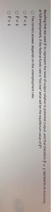 Solved Recalling that we used to represent the level of | Chegg.com