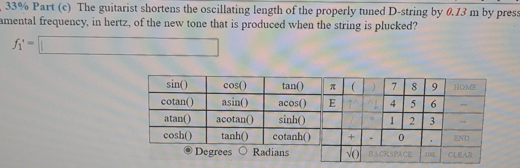 Solved Problem 6: The D-string on a properly tuned in guitar | Chegg.com