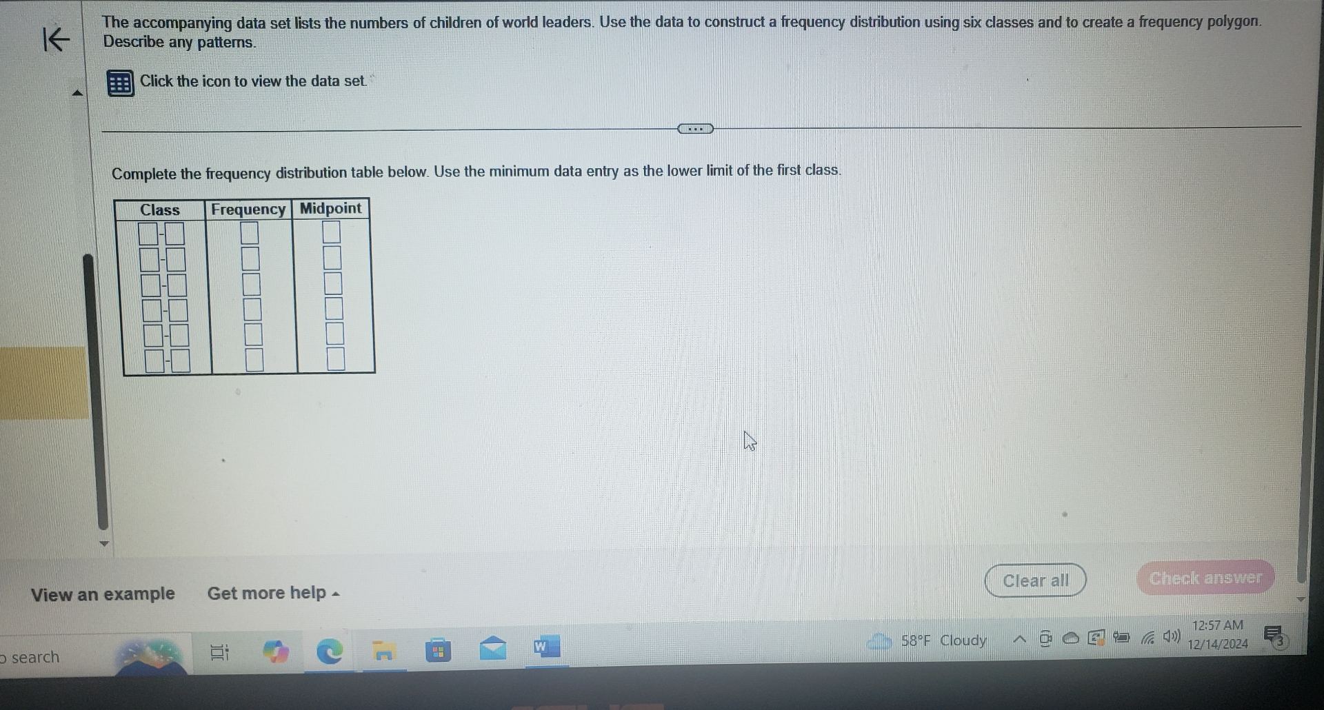 ccompanying data set lists the numbers of children of | Chegg.com