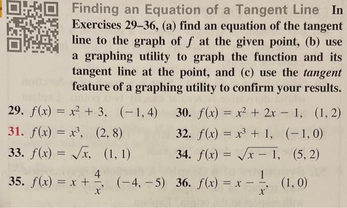 Solved Finding an Equation of a Tangent Line In Exercises | Chegg.com