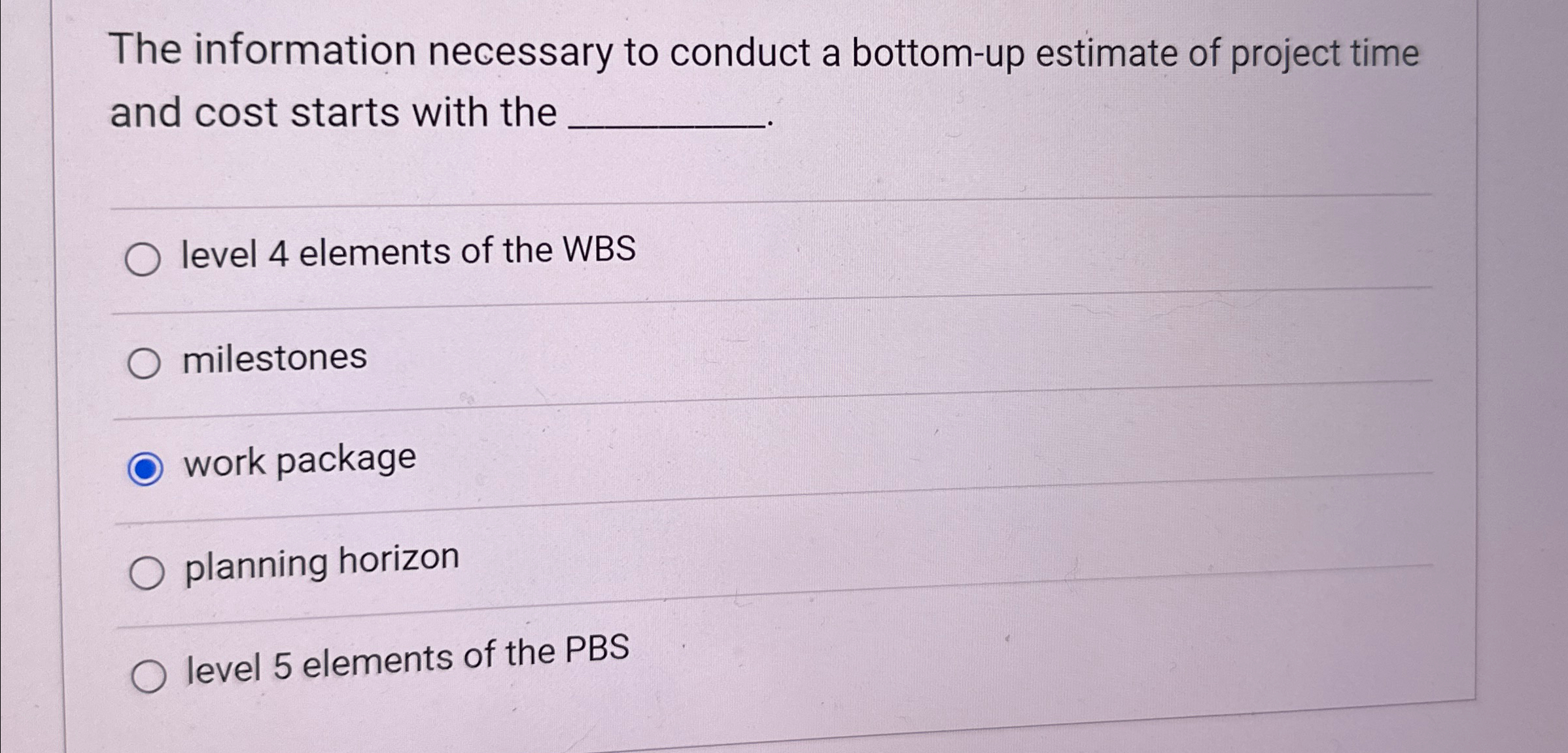 Solved The information necessary to conduct a bottom-up | Chegg.com