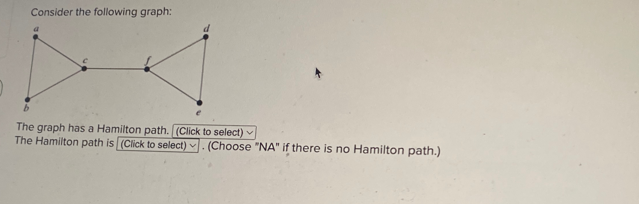 Solved Consider the following graph:The graph has a Hamilton | Chegg.com