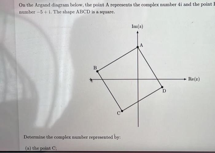 Solved On the Argand diagram below, the point A represents | Chegg.com