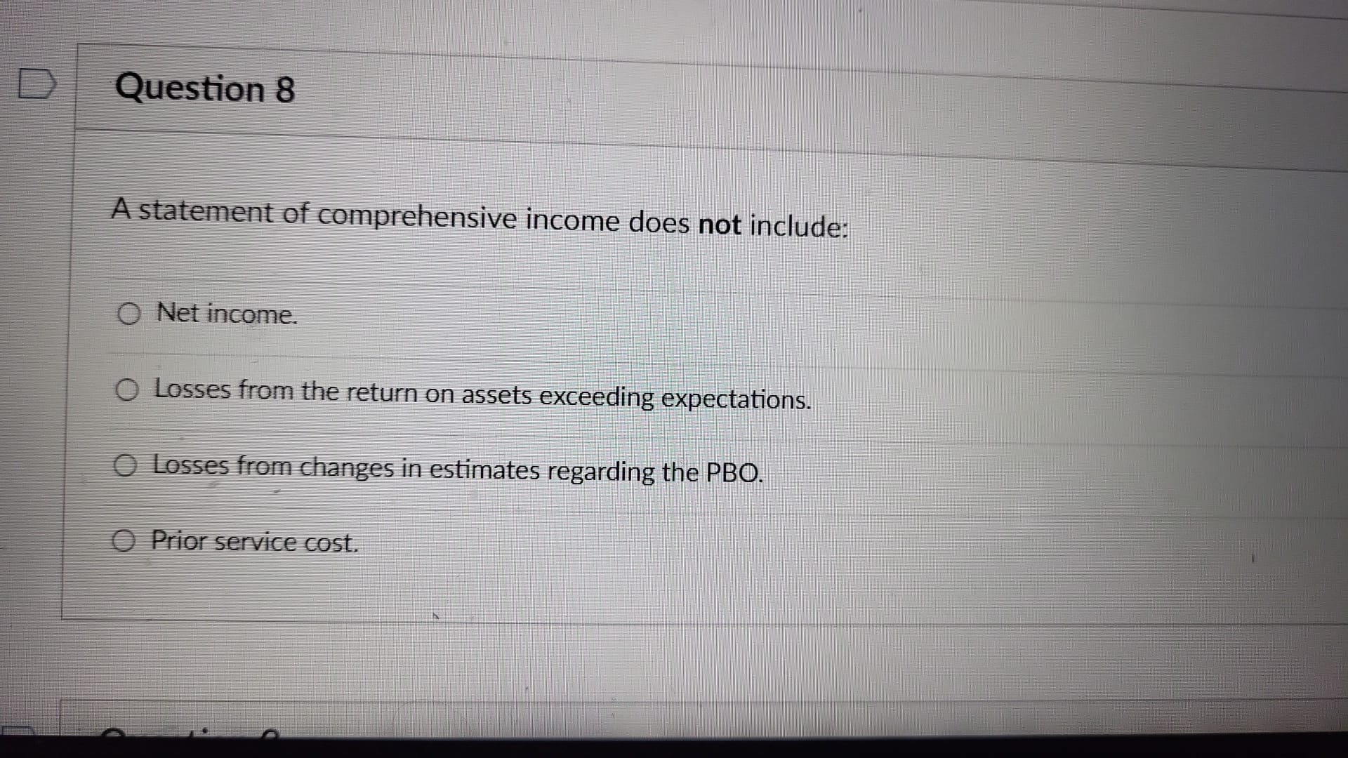 Solved Question 8A statement of comprehensive income does | Chegg.com