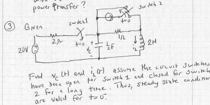 Solved Find vC(t) and iL(t) assume the circuit switches have | Chegg.com