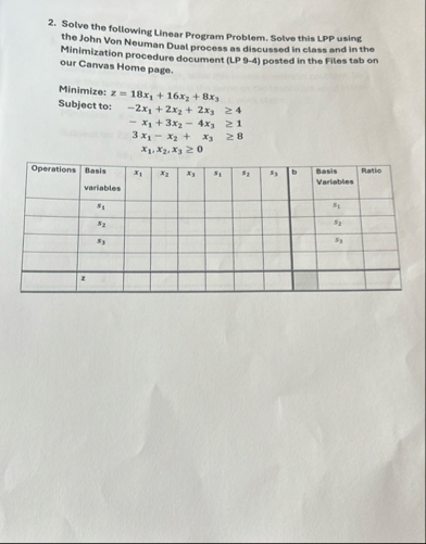 Solve the following Linear Program Problem. Solve | Chegg.com