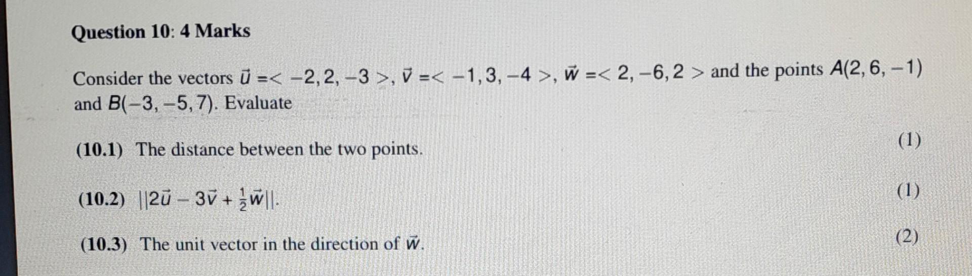 Solved Consider the vectors | Chegg.com