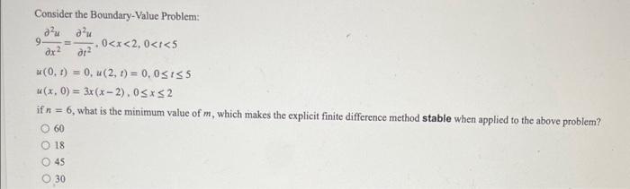 Solved Consider the Boundary-Value Problem: 9∂x2∂2u=∂t2∂2u,0 | Chegg.com
