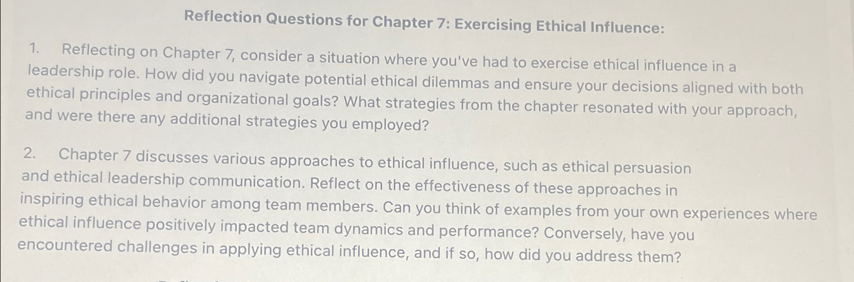 Solved Reflection Questions for Chapter 7: Exercising | Chegg.com