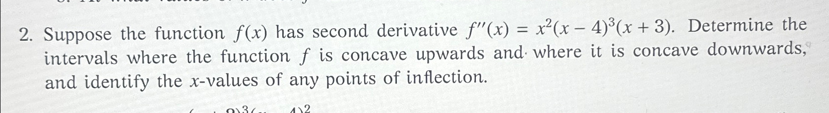 Solved Suppose the function f(x) ﻿has second derivative | Chegg.com