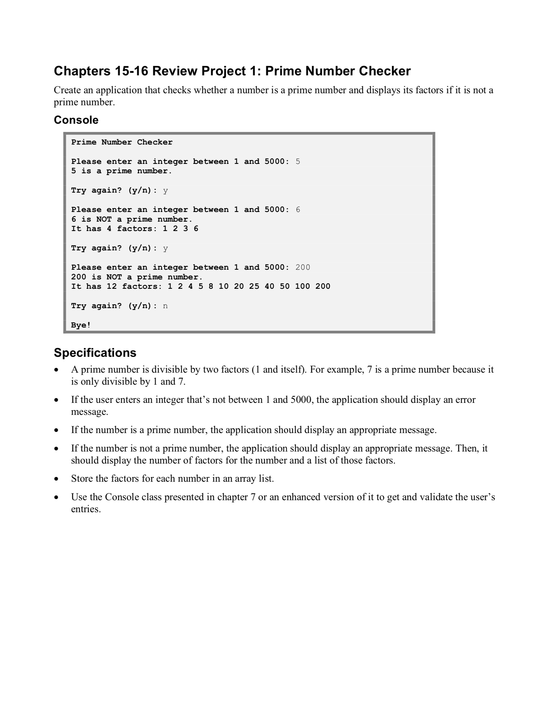 Solved Using java programming console Chapters 15-16 ﻿Review | Chegg.com