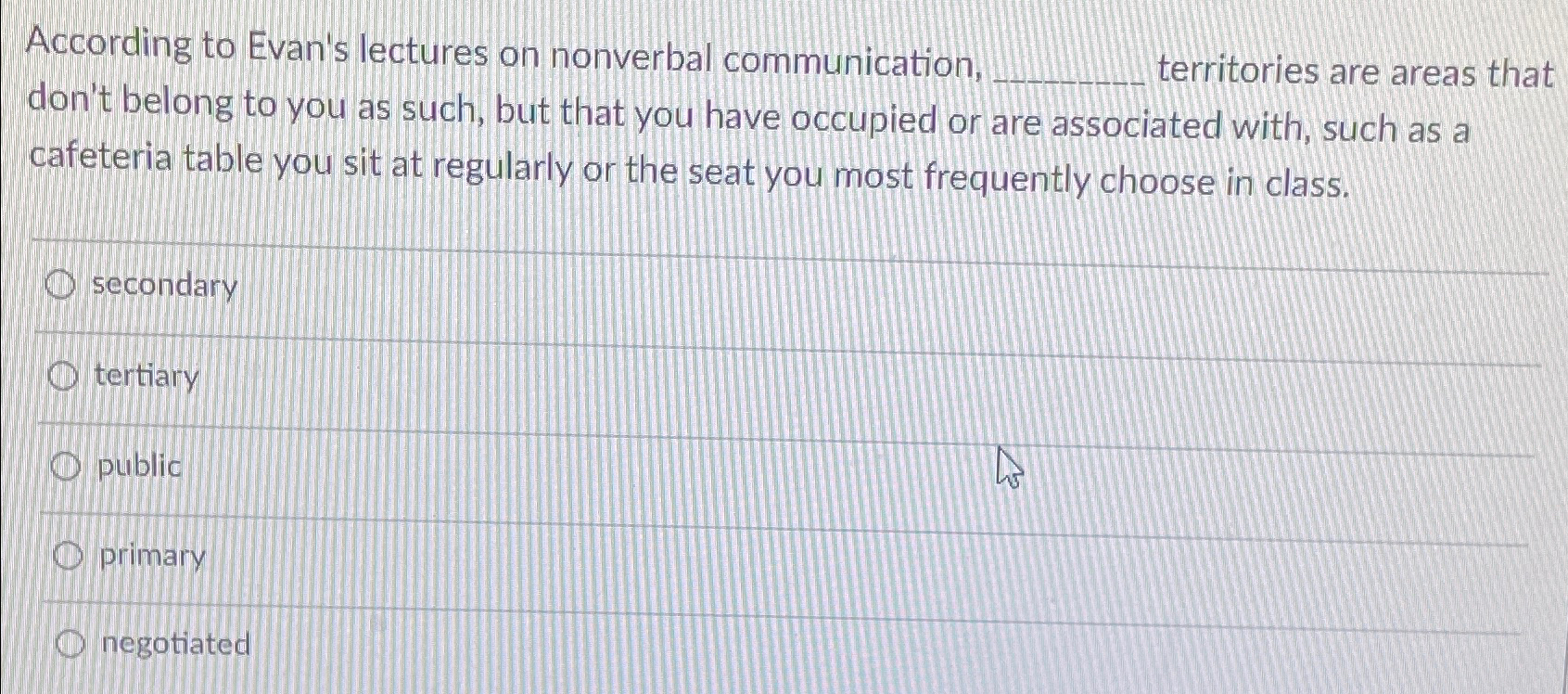 Solved According to Evan's lectures on nonverbal | Chegg.com