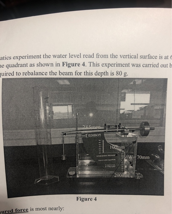 Solved 4. In a fluid statics experiment the water level read | Chegg.com