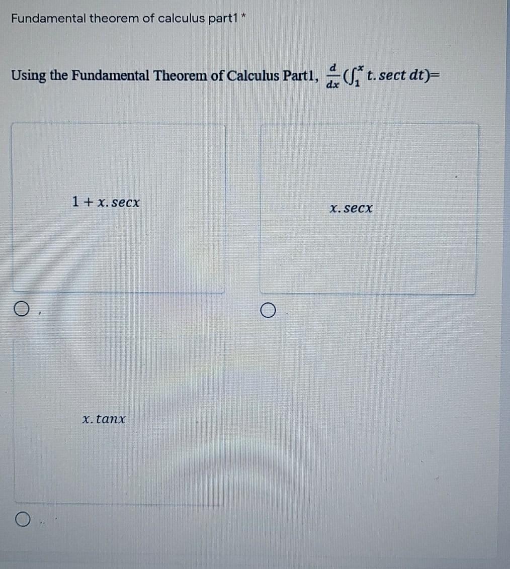 Solved Fundamental theorem of calculus part1 * Using the | Chegg.com