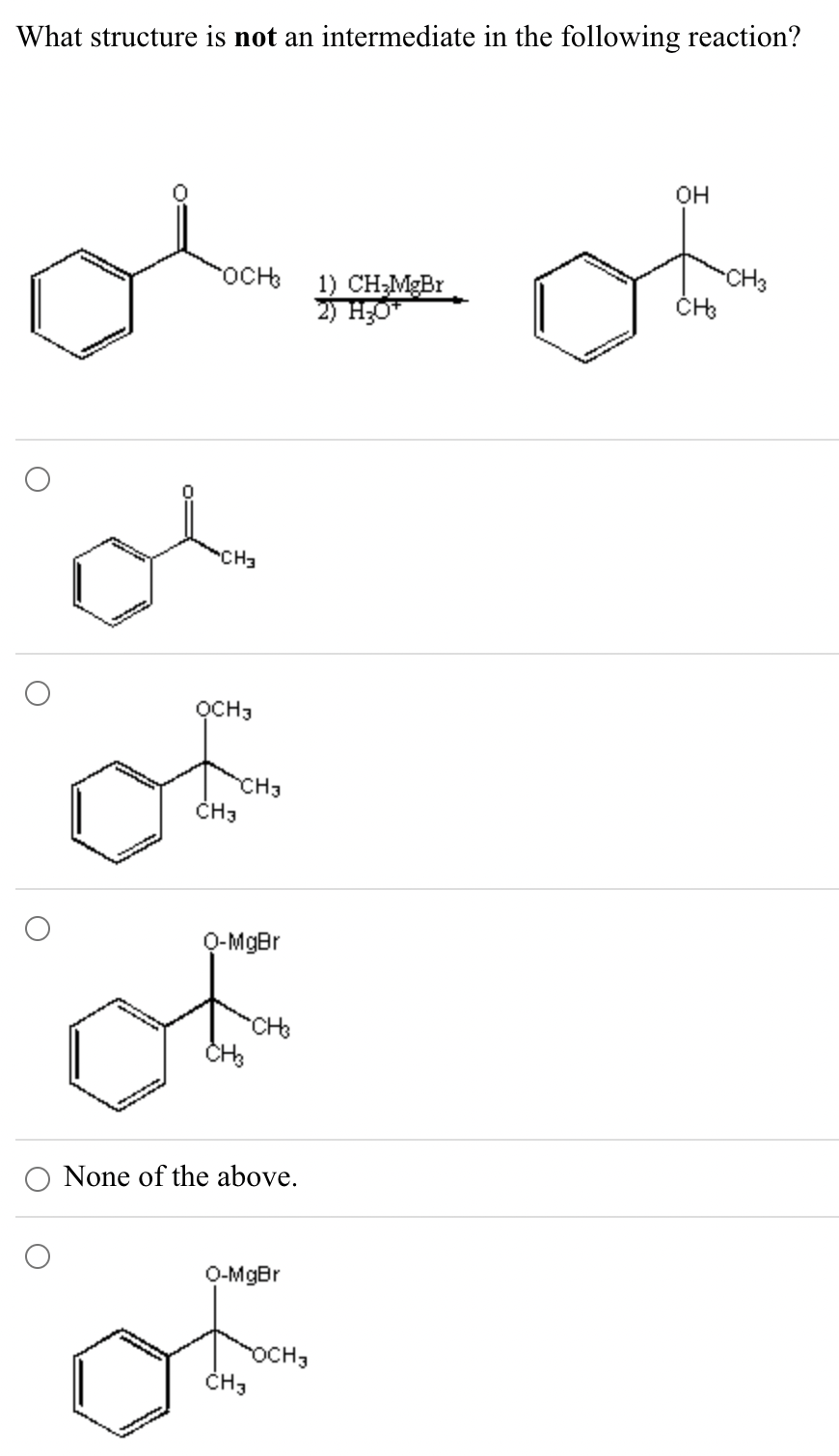 Solved What structure is not an intermediate in the | Chegg.com