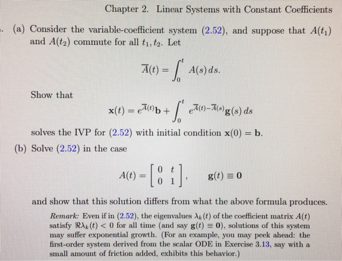 Solved Chapter 2. Linear Systems with Constant Coefficients | Chegg.com
